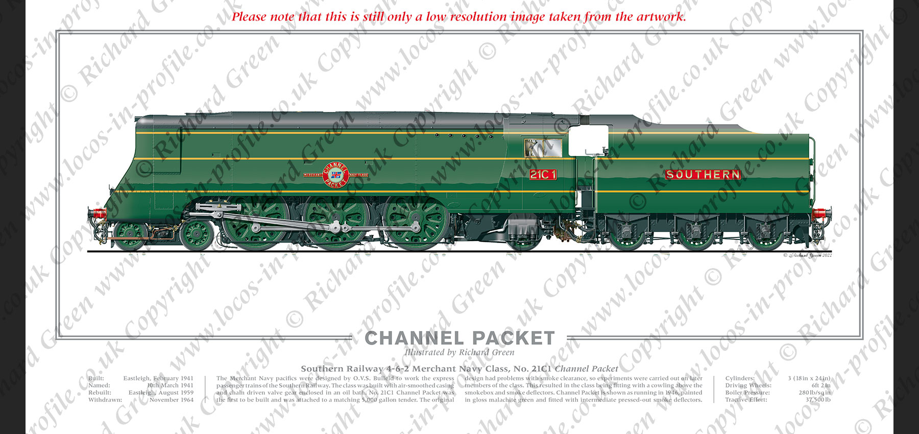 Locos In Profile SR Merchant Navy Class No 21C1 Channel Packet O V